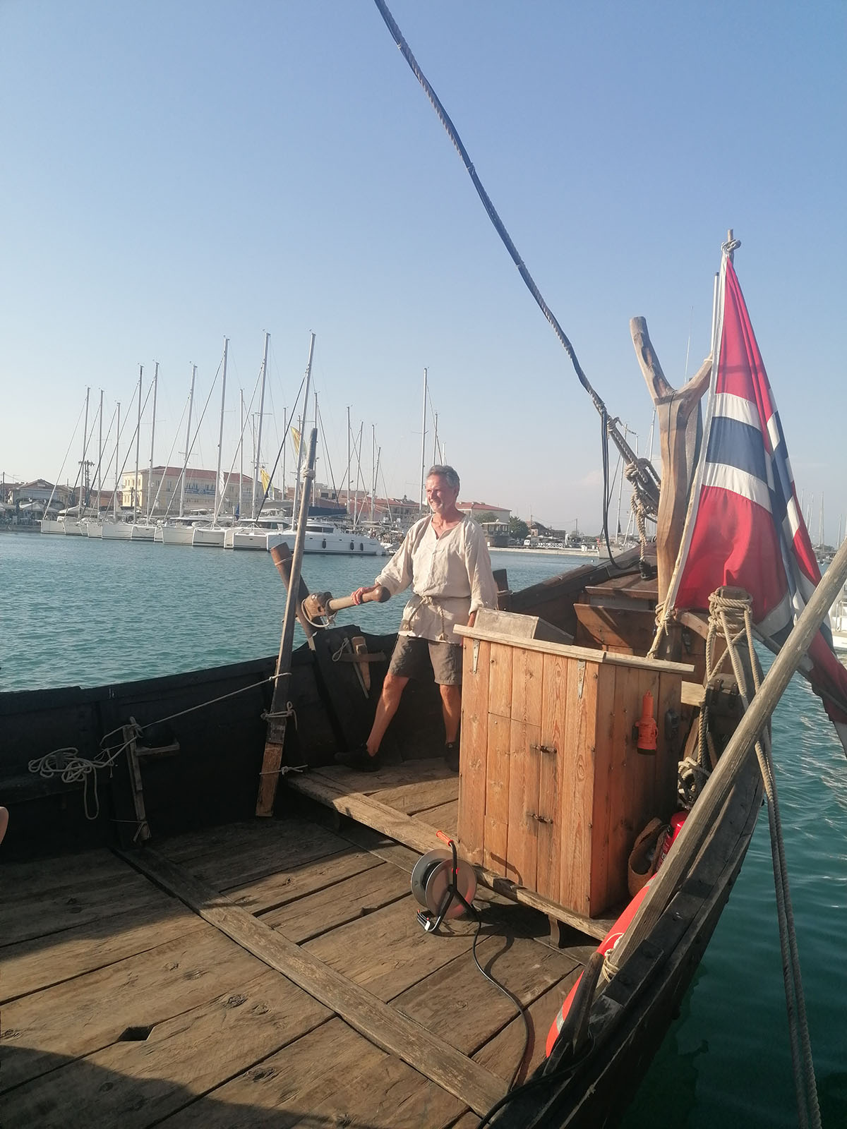 The modern Vikings and their ship in Lefkada -Greece - Oseberg Viking ...